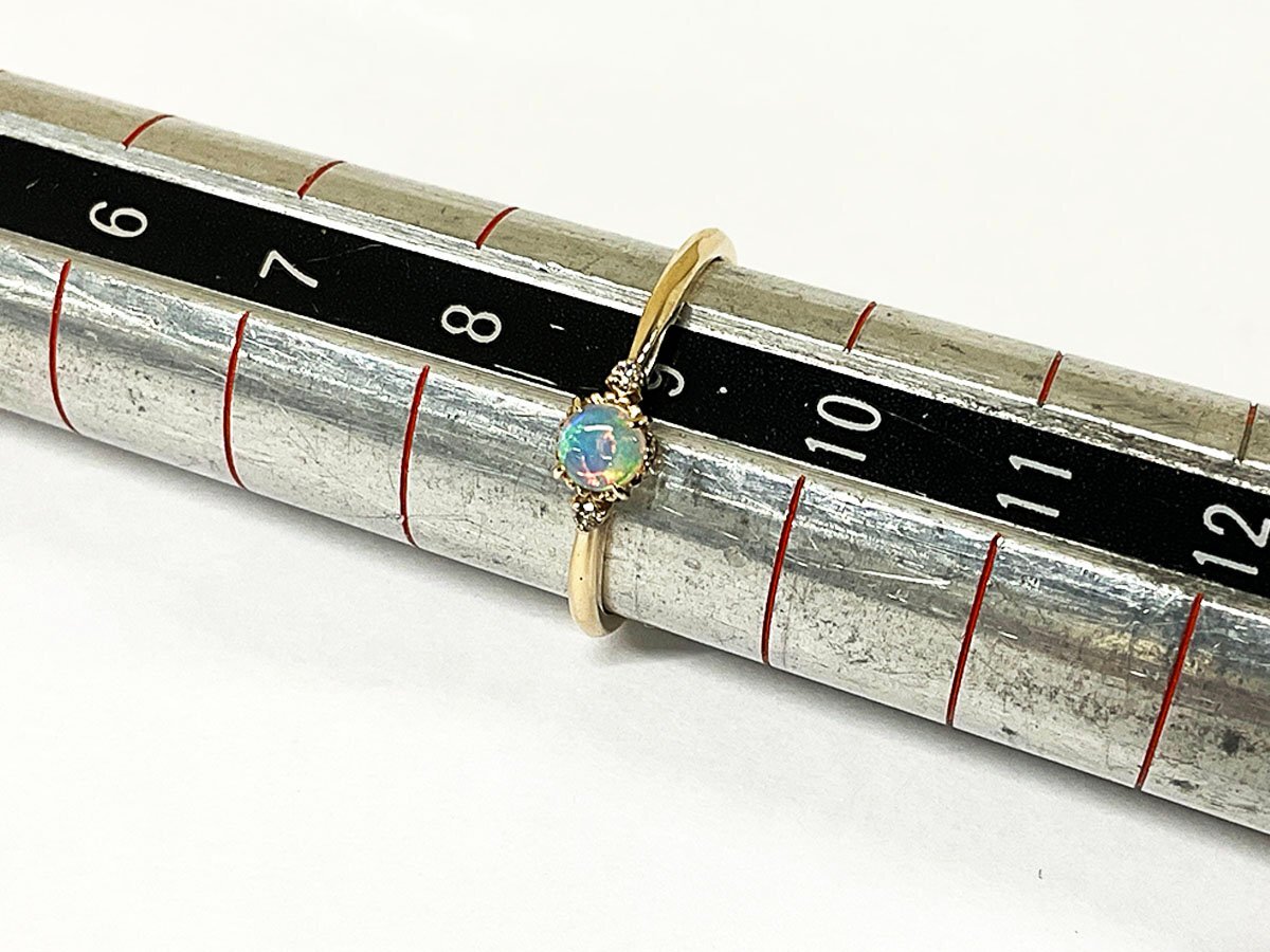 Yahoo!オークション - agete アガット K10 D0.01ct オパール 10月誕生...