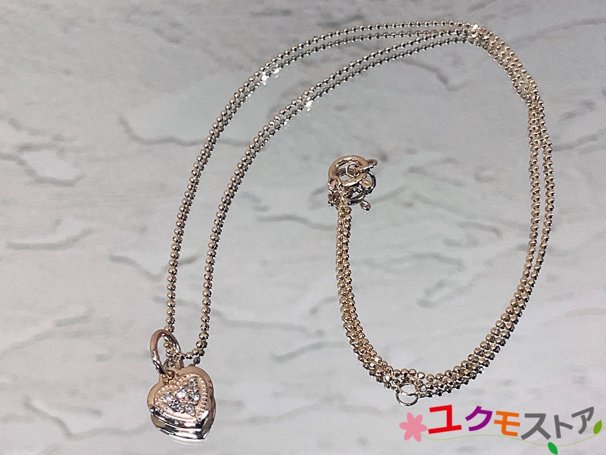 Yahoo!オークション - agete アガット K10 ピンクゴールド PG ハートモ...