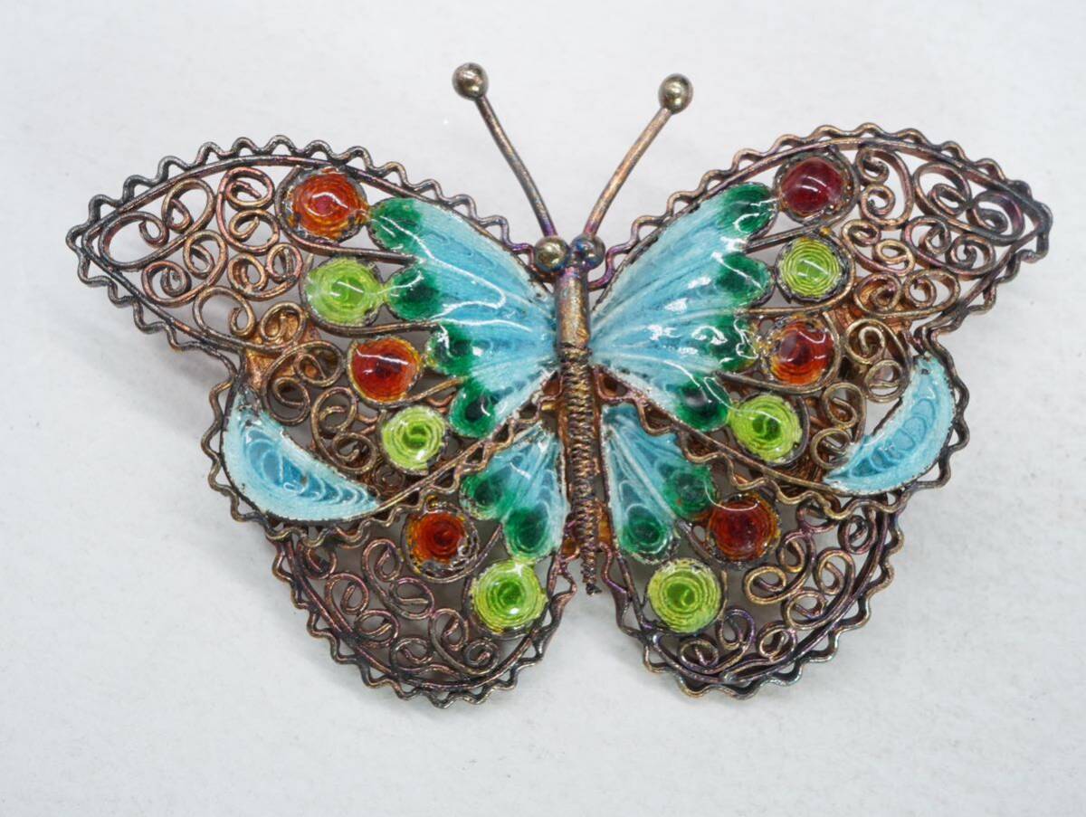 1396 SILVER 七宝 蝶 ヴィンテージ ブローチ シルバー チョウ 銀線細工 TIA(ブローチ)｜売買されたオークション情報、yahooの商品情報をアーカイブ公開 - オークファン ...