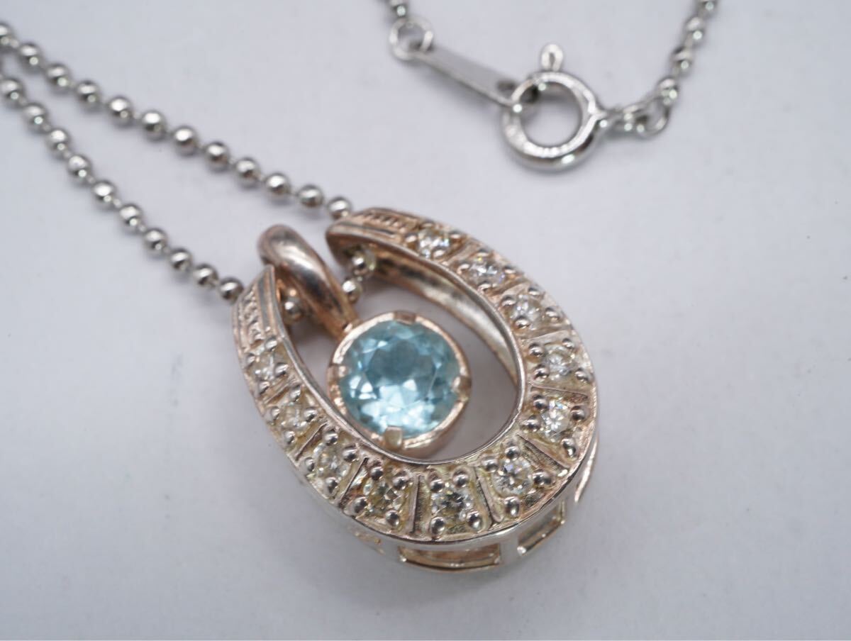 Yahoo!オークション - 【356】シルバー 925 トパーズ ネックレス 長さ...