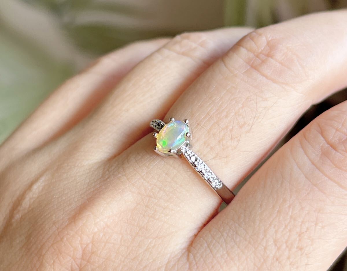 Yahoo!オークション - 天然石 シルバーオパール のリング指輪（番号A39...