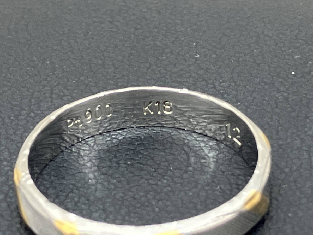 Yahoo!オークション - デザインリング Pt900 K18 11号 約3.2g