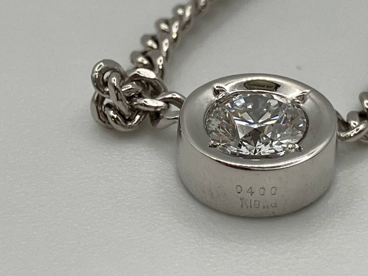 Yahoo!オークション - 【VVS2】K18WG／ダイヤ0.4ct ／51㎝／12g ネック...