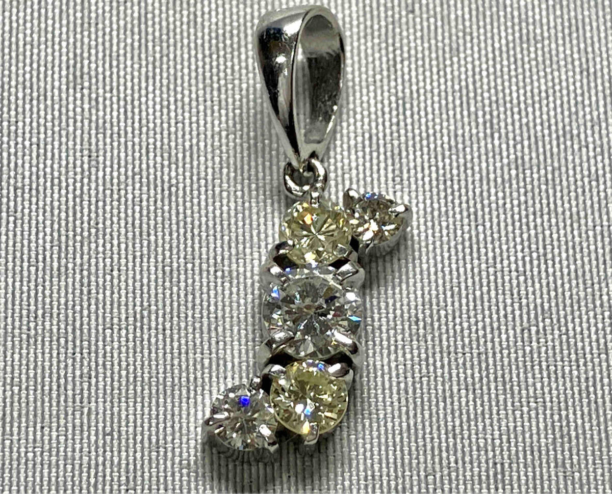 Yahoo!オークション - Pt900 天然ダイヤモンド0.73ct ペンダントトップ...