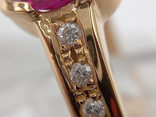 Yahoo!オークション - 【K18】10.5号 天然 ルビー 0.85ct ダイヤモンド...