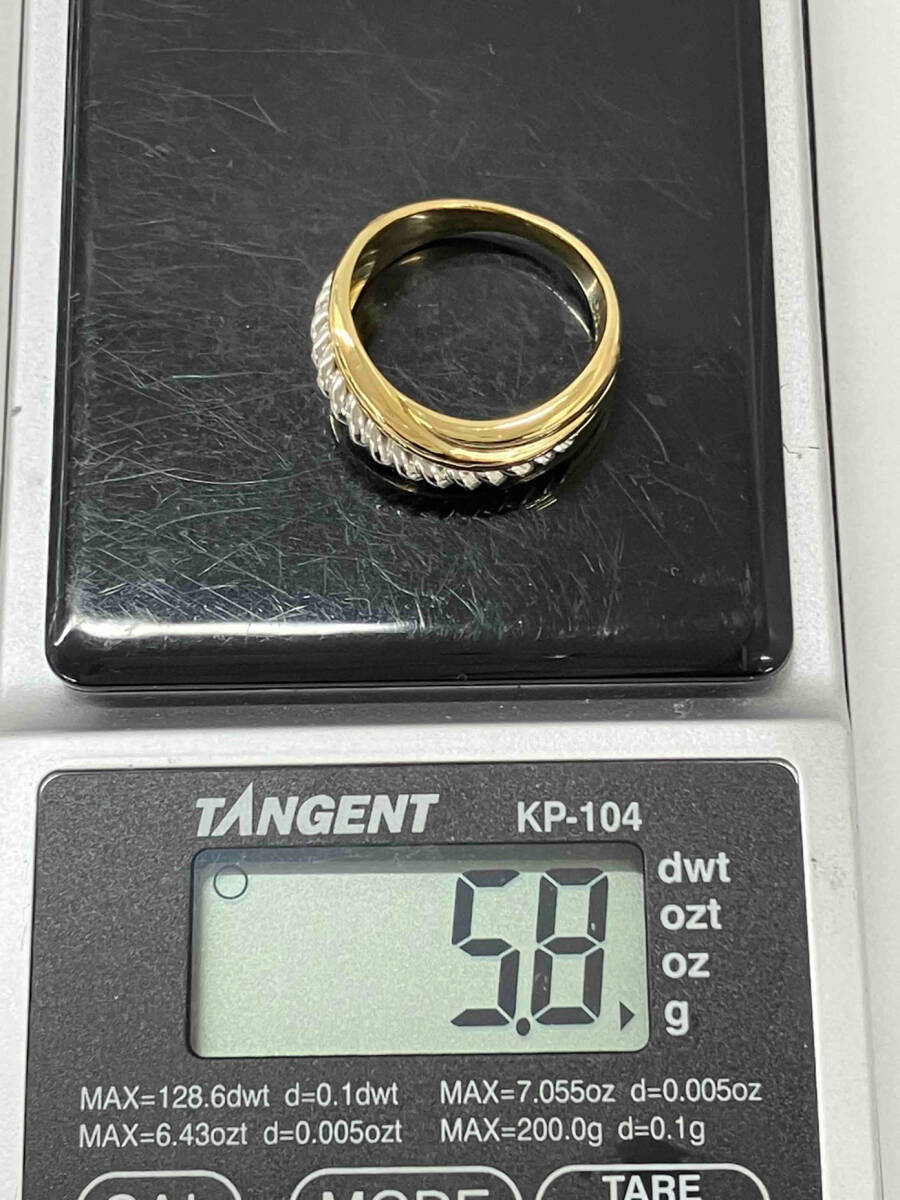 Pt900/K18 10.5号 5.8g プラチナゴールドコンビリング ゴールド台 Pt900/K18 10.5号 5.8g プラチナゴールドコンビリング ゴールド台
