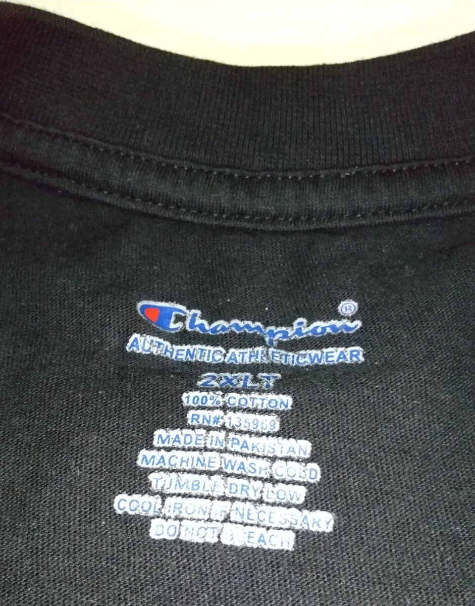 Yahoo!オークション - Champion.com サイズ2XLT 半袖Tシャツ黒ワンポ...