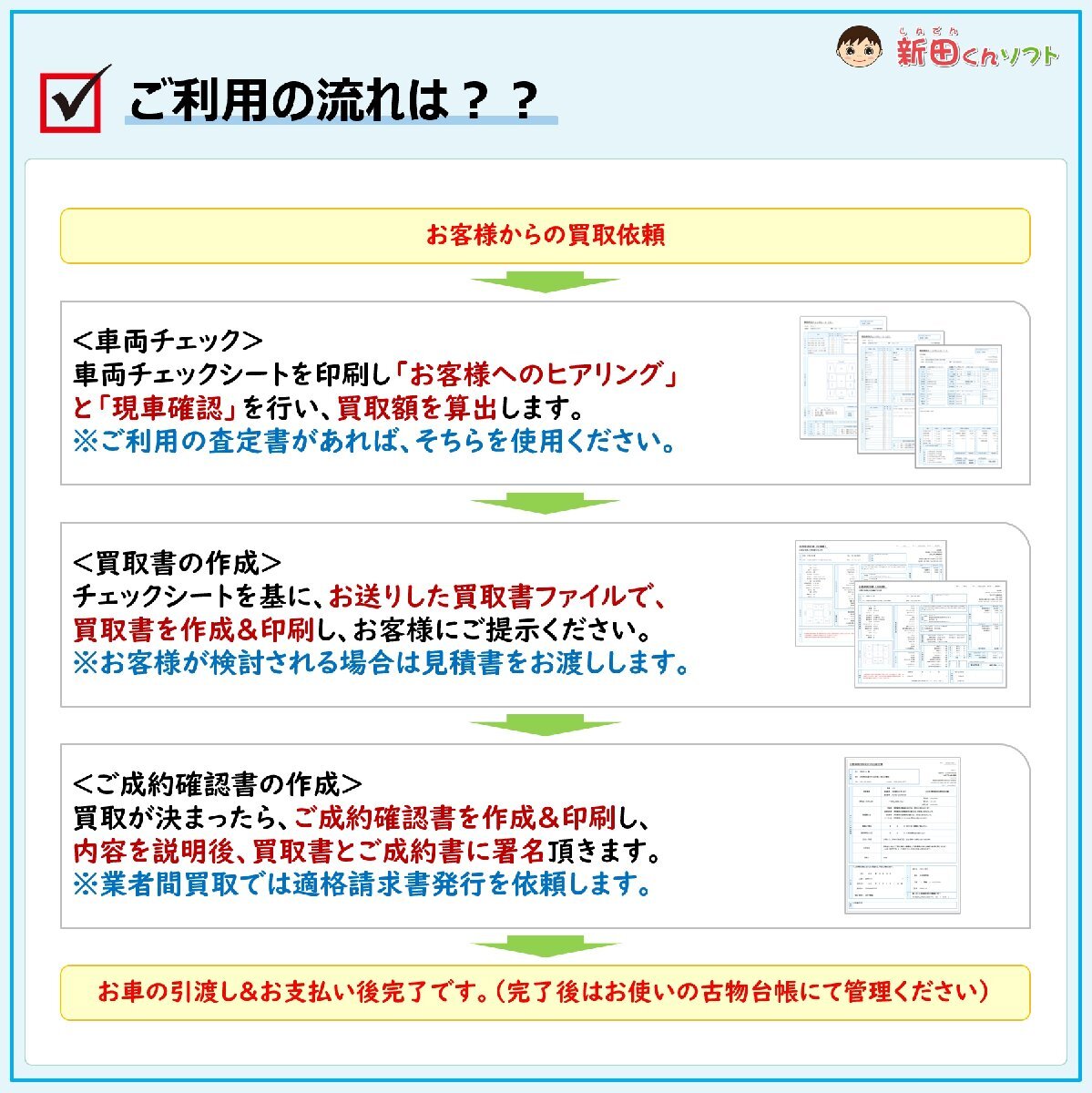 Yahoo!オークション - C02‐a1 自動車買取書ファイルExcel 新田くんソフト