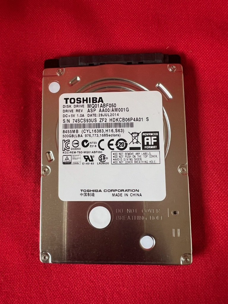 Yahoo!オークション - 動作保証 TOSHIBA製2.5inch HDD 500GB MQ01ABF05...