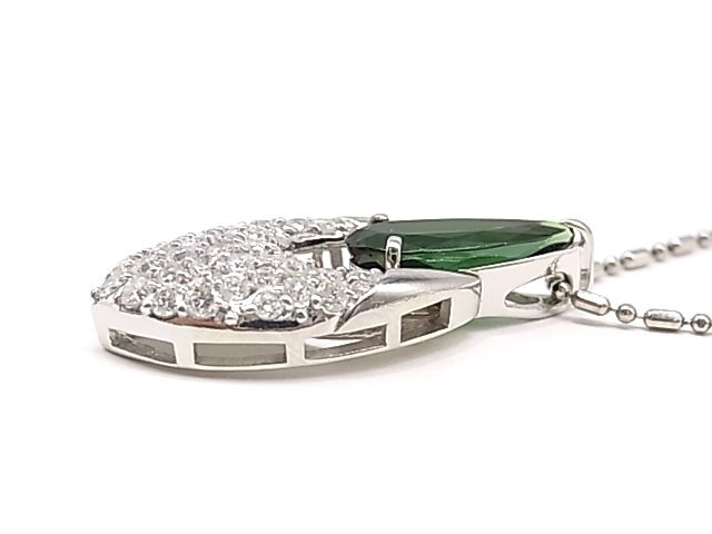 Yahoo!オークション - g19806 Pt850/900 トルマリン1.68ct D0.87ct ネ...