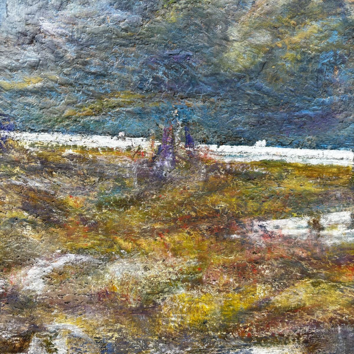 s0910604 引き取り限定 絵画 油絵 高橋照夫 ガードレールと s0910604 引き取り限定 絵画 油絵 高橋照夫 ガードレールと