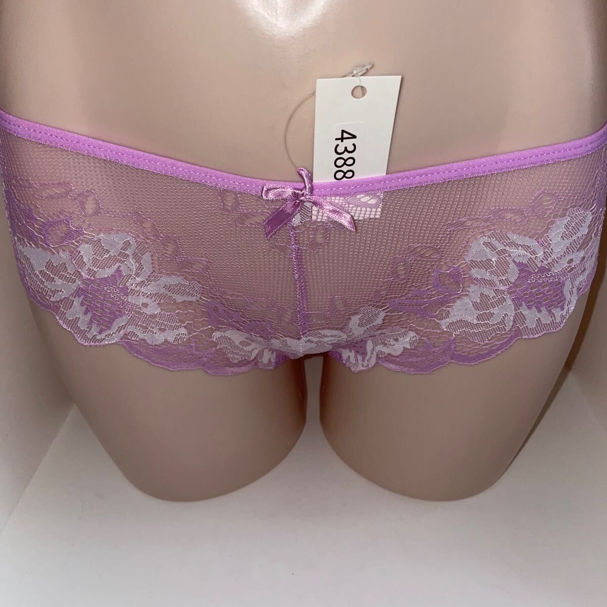 Yahoo!オークション - 4388 ライトパープル×ホワイト リボン 花柄総レ...