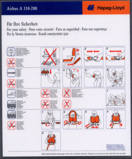 Yahoo!オークション - 安全のしおりコレクション Hapag-Lloyd航空(ドイ...