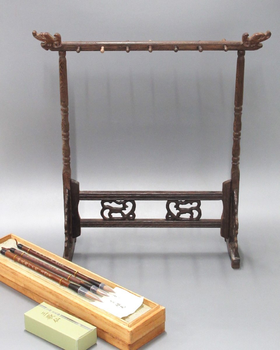 Yahoo!オークション - G732 筆掛け 書道 書道具 筆 毛筆 唐筆 3本 狼毛...