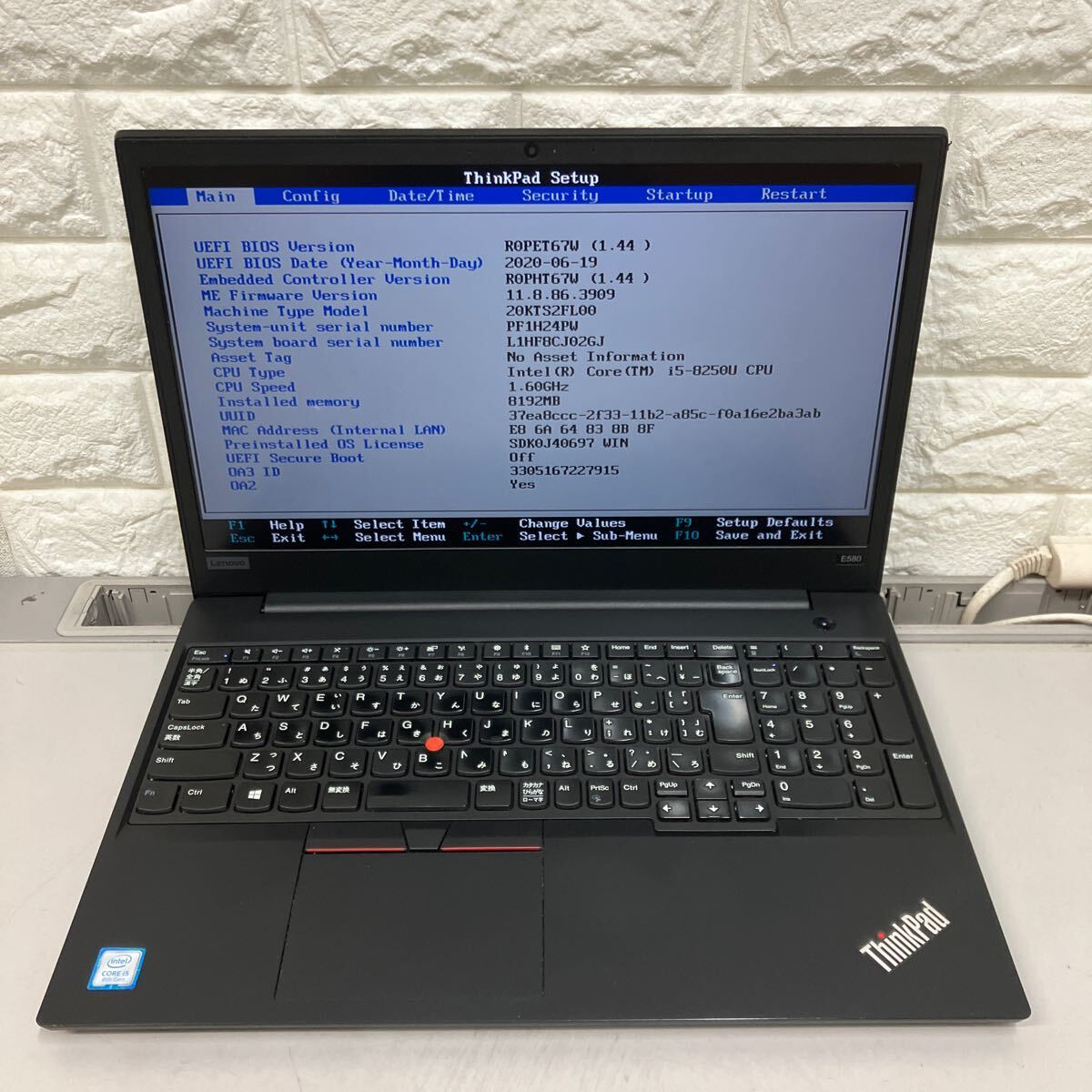 Yahoo!オークション - Y187 Lenovo ThinkPad E580 Core i5 8250U メモ...