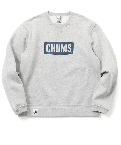Yahoo!オークション - Mサイズ H/GrayxNavy(G050) CHUMS Logo Crew Top...