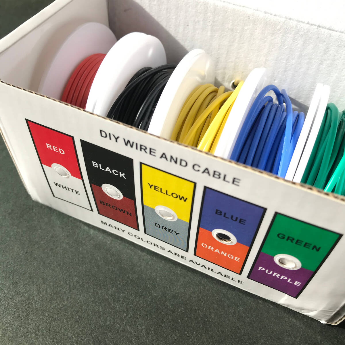 日本代購代標第一品牌【樂淘letao】－【No.323】28AWG シリコンワイヤー 10m×5色 赤黒黄青緑 電線 導線 絶縁 耐熱 電源ケーブル DIY 電子工作 ネコポス発送