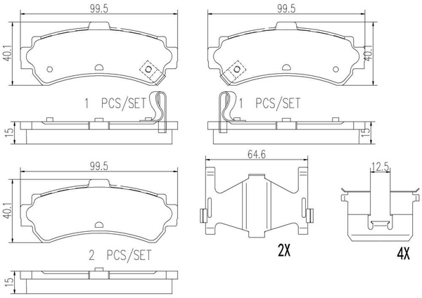 Yahoo!オークション - ルキノ HB14 ブレーキパッド リア左右セット ブ...