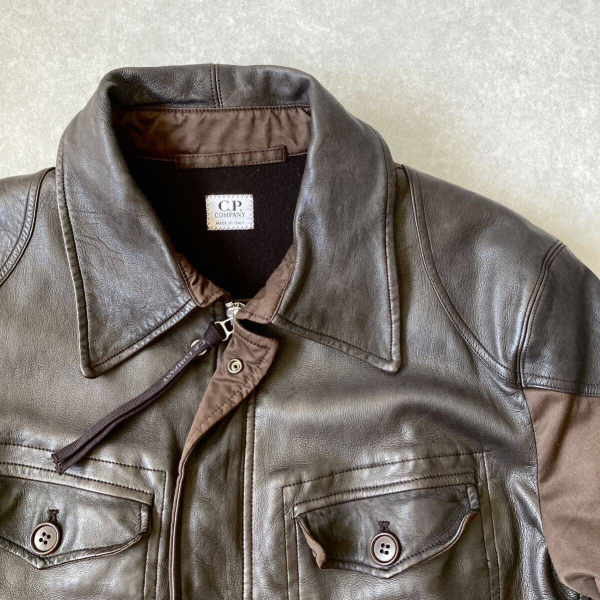 C P COMPANY MASSIMO OSTI レザー 切替コート 48シーピー C P COMPANY MASSIMO OSTI レザー 切替コート 48シーピー