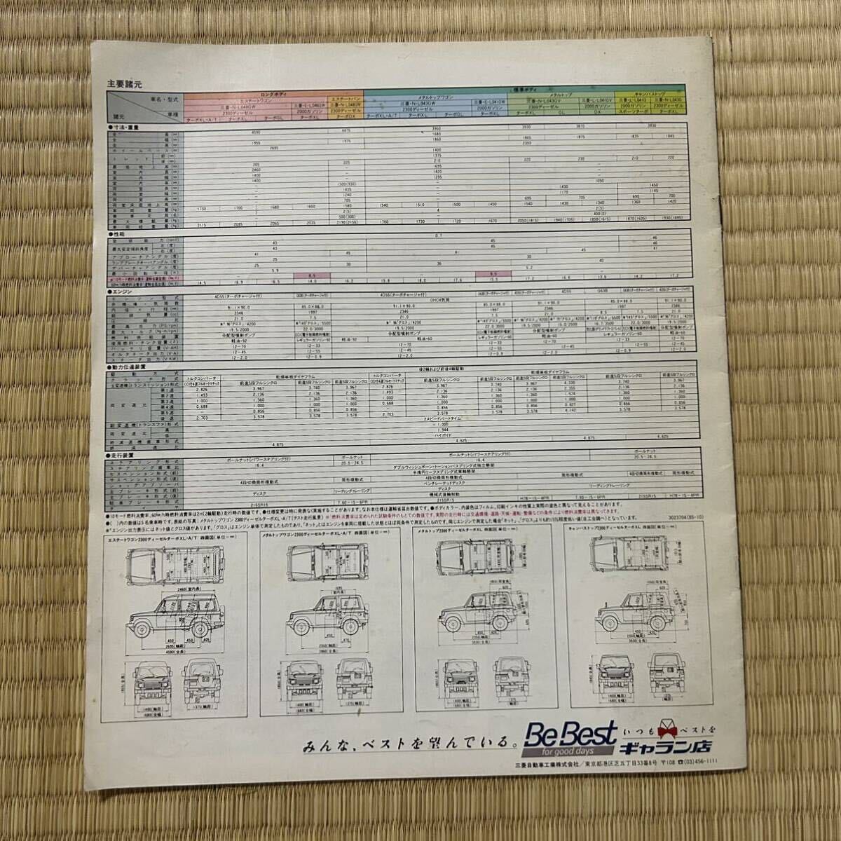 Yahoo!オークション - カタログ 三菱 パジェロ MMC 1985年 エステート...