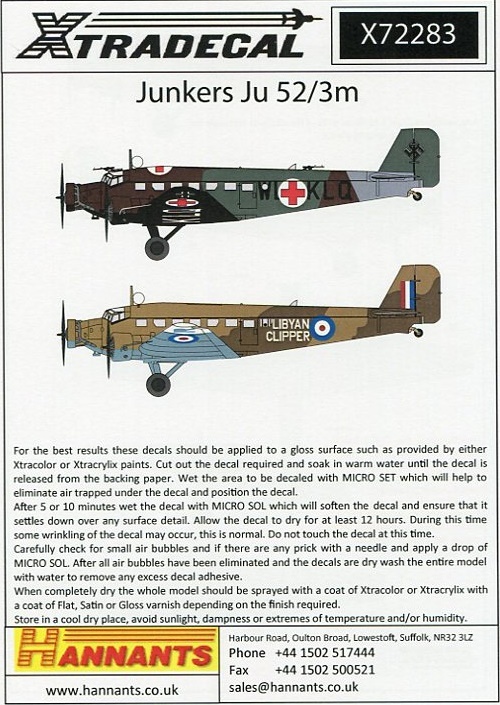 Yahoo!オークション - 1/72 エクストラデカール ユンカース Ju 52/3m