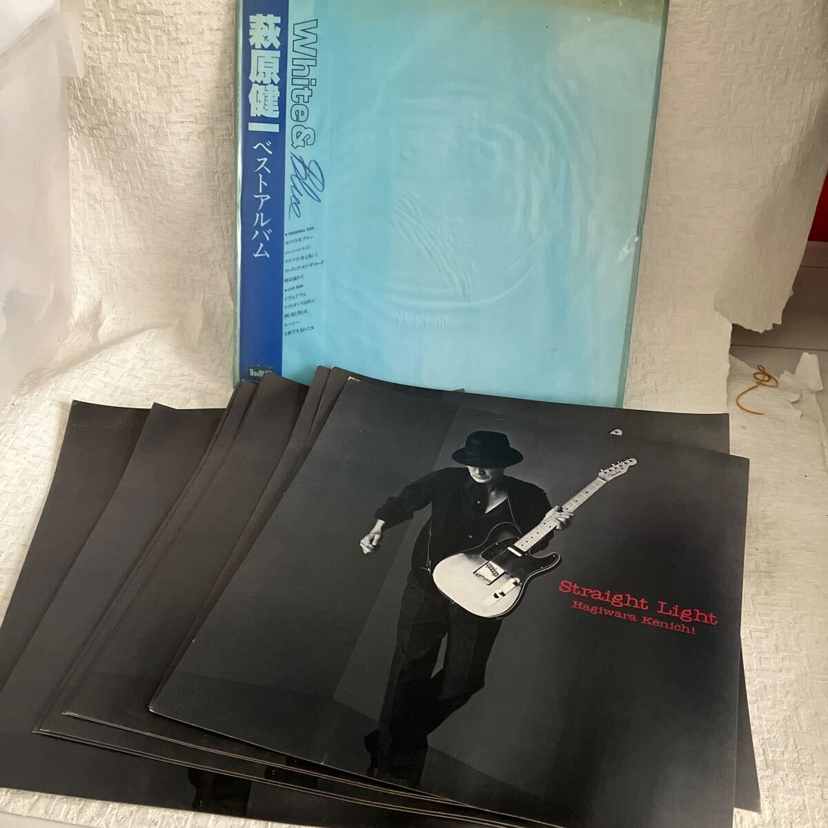 Yahoo!オークション - e532-80 LP 萩原健一 ベストアルバム White&Blue...