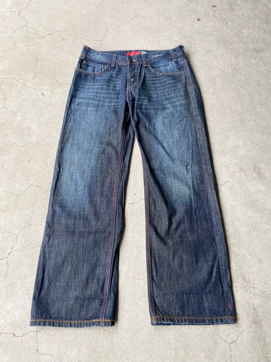 Yahoo!オークション - Y2K PUMA DENIM ワイドバギー グラデーション デ...