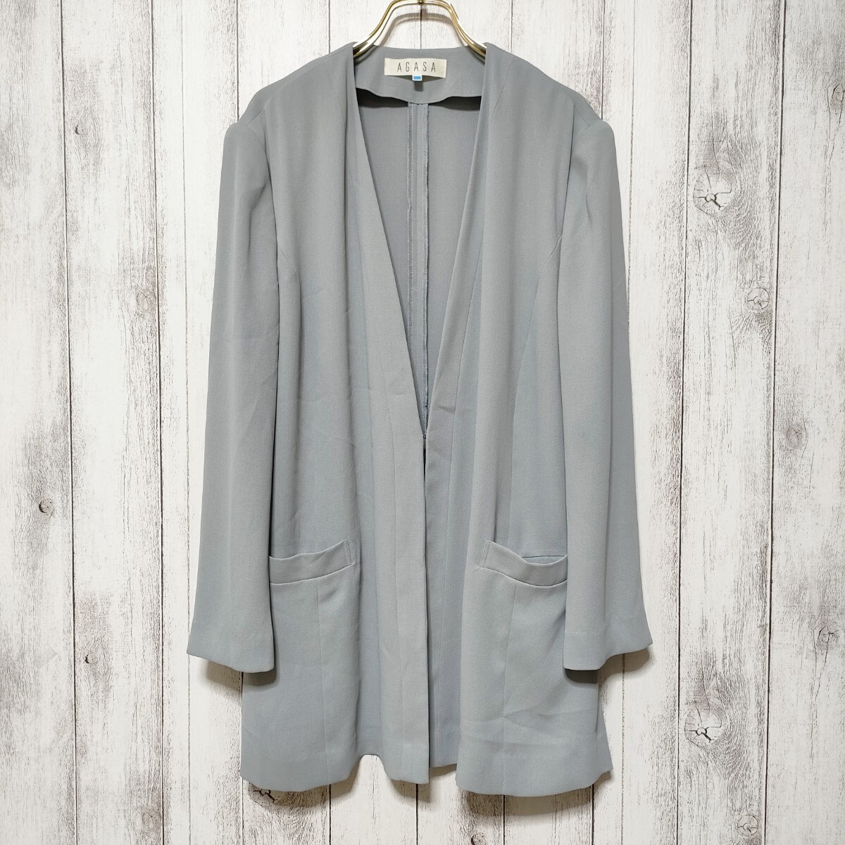 Yahoo!オークション - AGASA (RN-13) ノーカラー ブラウスジャケット
