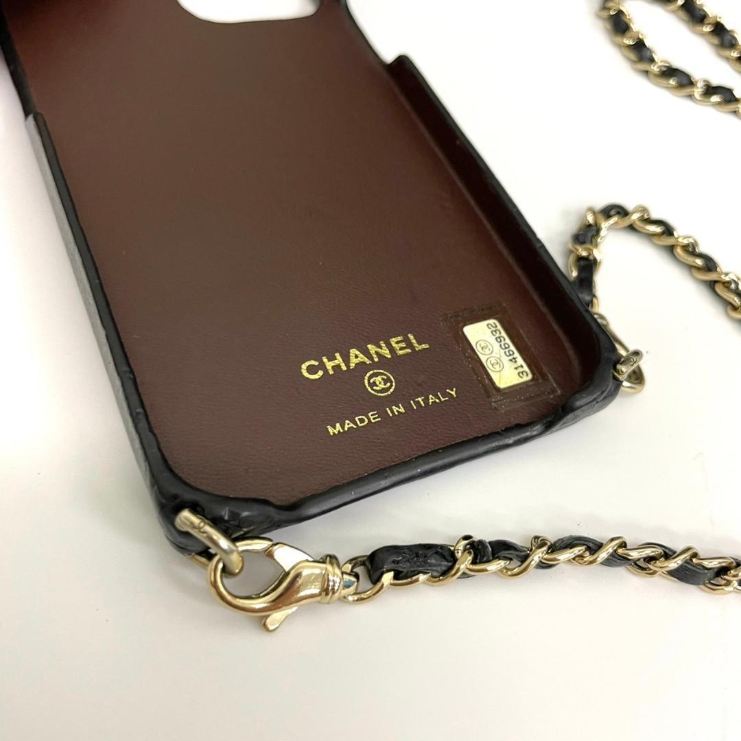 美品 CHANEL シャネル iPhoneケース チェーンショルダー ココ 美品 CHANEL シャネル iPhoneケース チェーンショルダー ココ