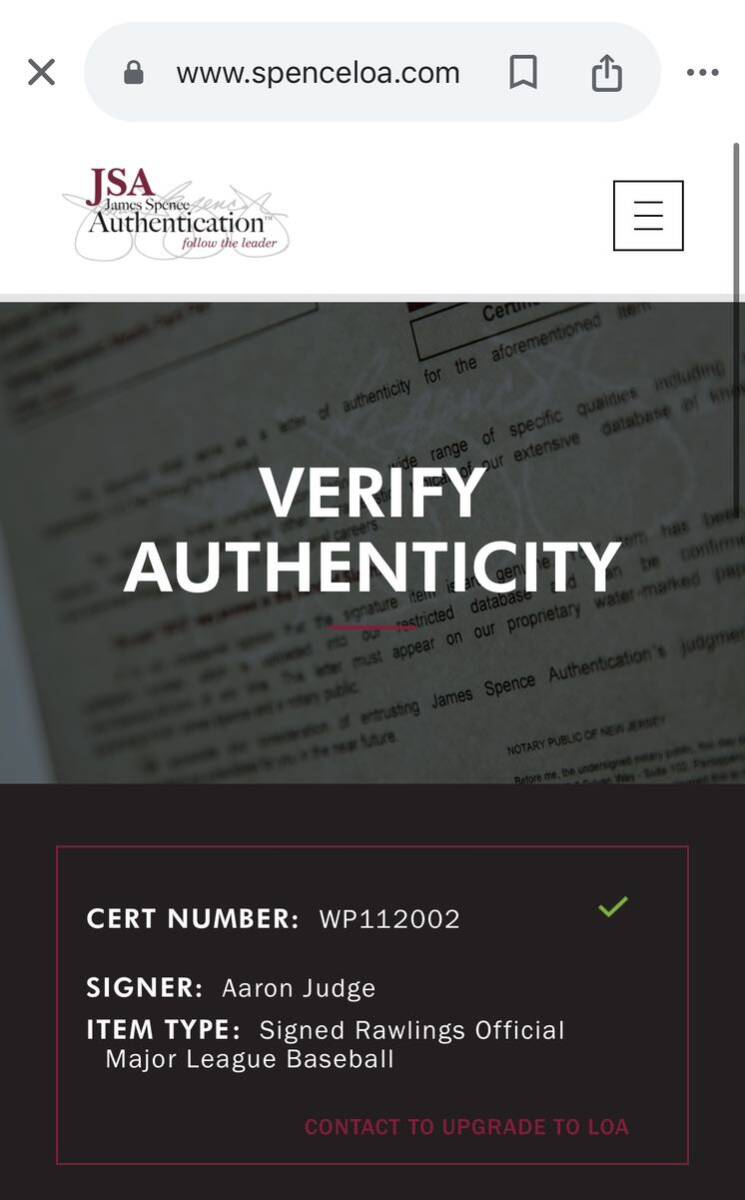 NYヤンキース アーロン ジャッジ直筆サインボール ALホームラン記録62号 62HR 10-4-22 安心のJSA 鑑定 MLB公式試合球 検 大谷翔平(サイン)｜売買されたオークション情報 ...