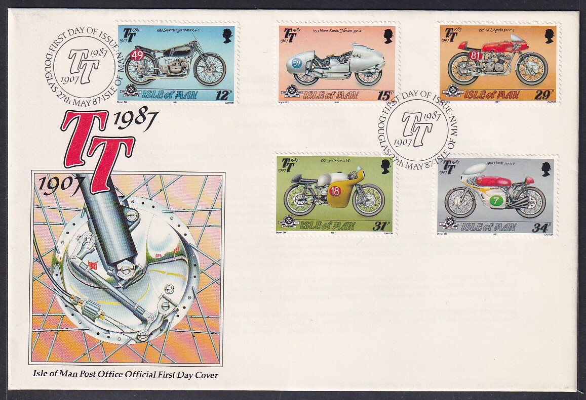 Yahoo!オークション - 10 マン島【FDC】＜「1987 マン島TTモーターレー...