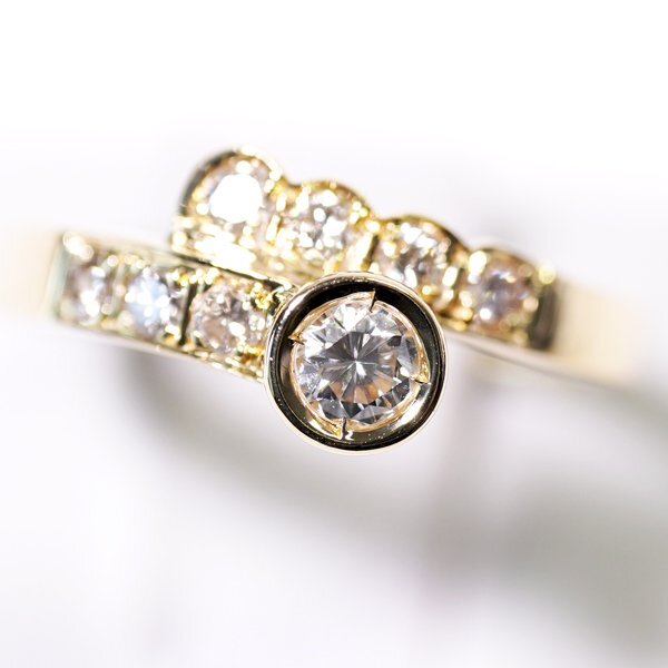 Yahoo!オークション - C-54 K18 ダイヤモンド 0.47ct リング 7号強 (1...