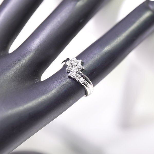 Yahoo!オークション - D-32 Pt900 ダイヤモンド 0.50ct リング 8号 (1...