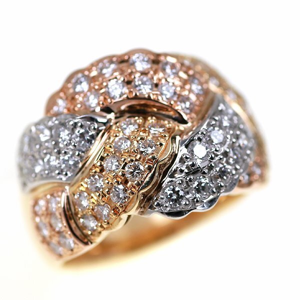 Yahoo!オークション - Z_249 K18/Pt900 ダイヤモンド 1.24ct リング