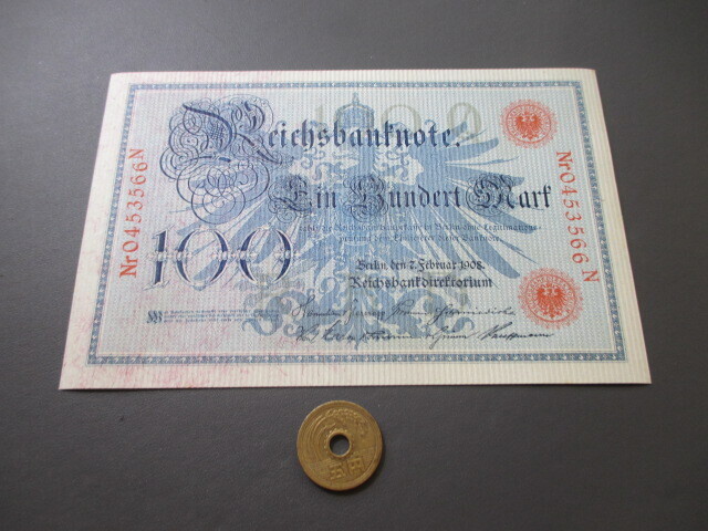 ドイツ 1908年 赤印100マルク P-33b(世界)｜売買されたオークション情報、yahooの商品情報をアーカイブ公開 - オークファン（aucfan.com）