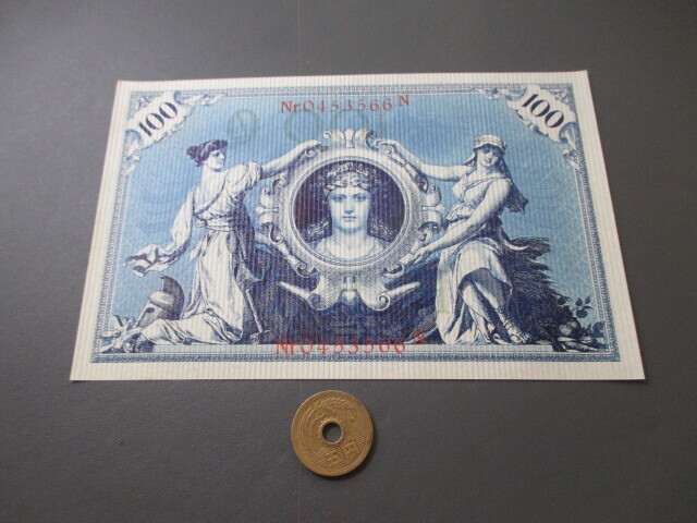 Yahoo!オークション - 未使用 ドイツ 1908年 赤印100マルク P-33b