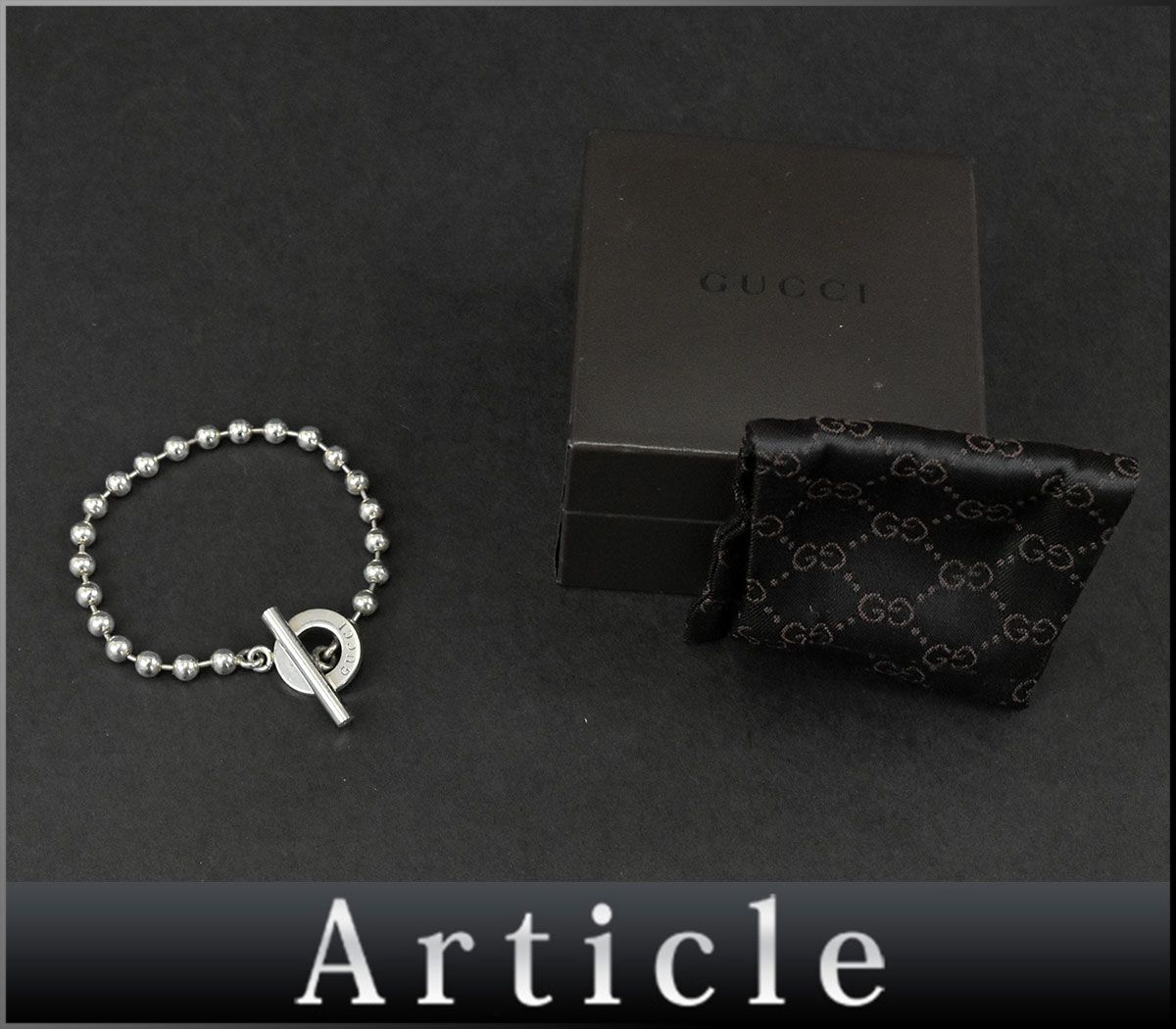 Yahoo!オークション - 189342 GUCCI グッチ ボールチェーン ブレスレッ...