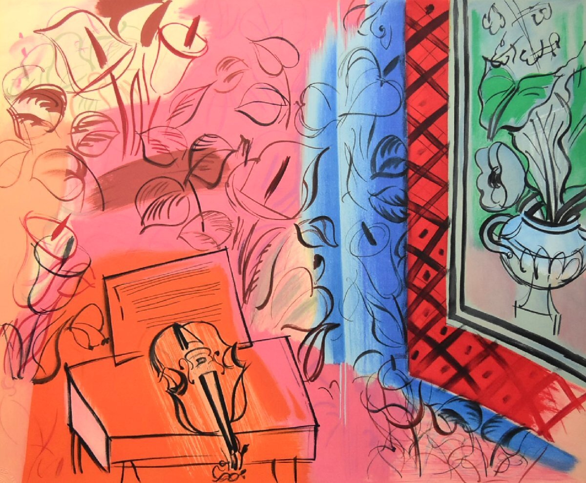 Yahoo!オークション - (4-22013)ラウル・デュフィ『ヴァイオリンのある...