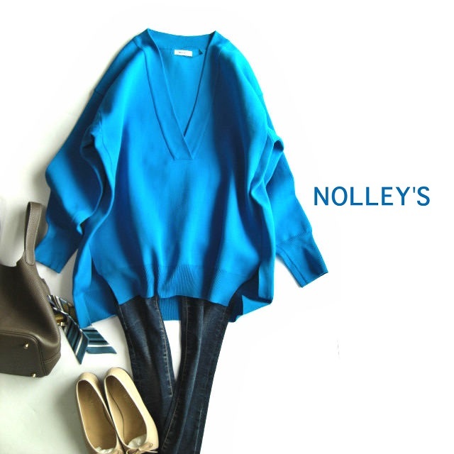 Yahoo!オークション - NOLLEY'S（ノーリーズ）Vネックオーバーサイズニ...
