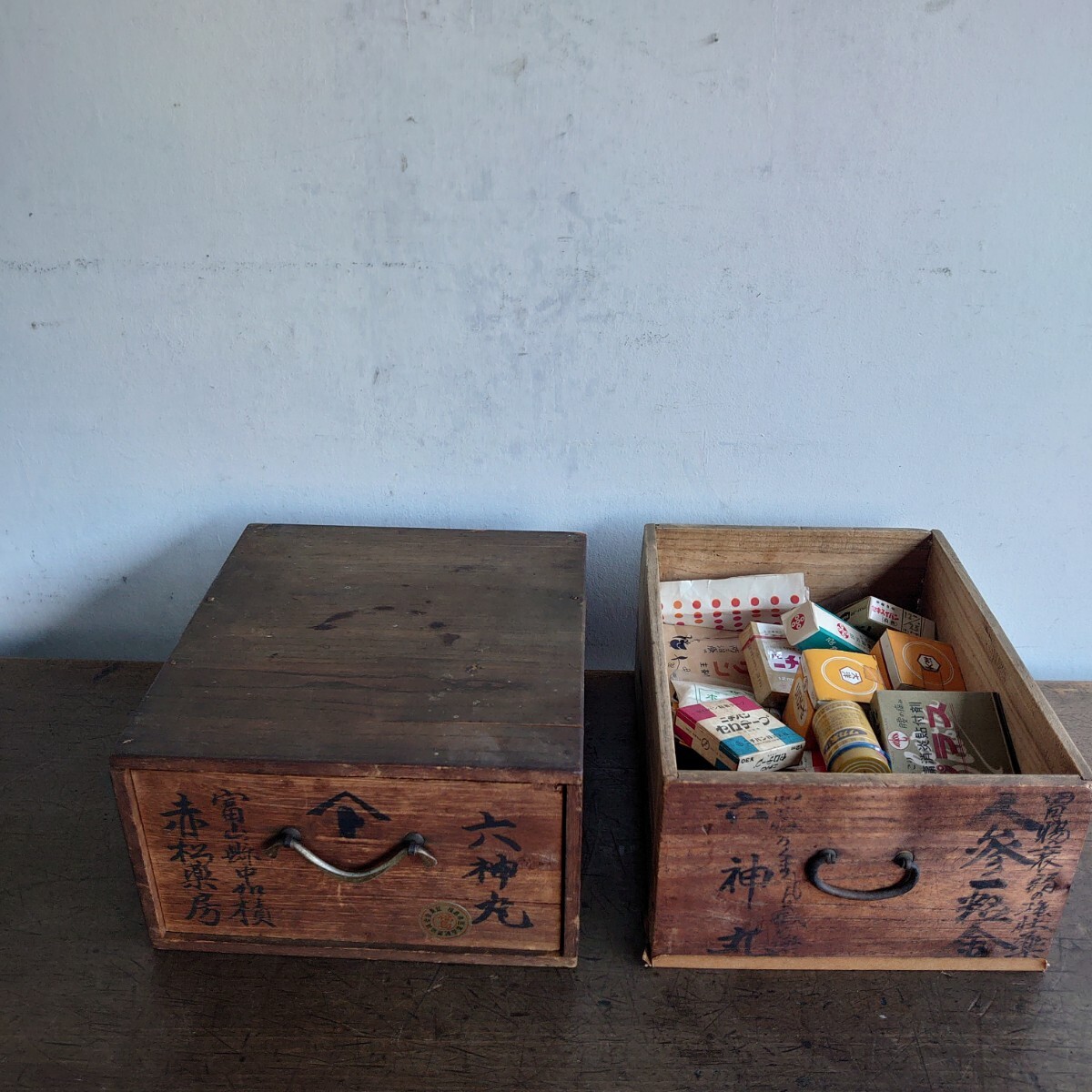 Yahoo!オークション - 古道具 富山の配置薬と 薬箱