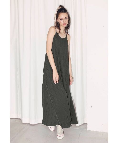 Yahoo!オークション - ALEXIA STAM リブボリュームマキシワンピース キ...