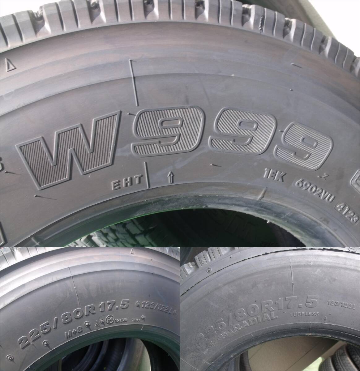 Yahoo!オークション - 225/80R17.5 123/122L ブリヂストン W999 W910 ...