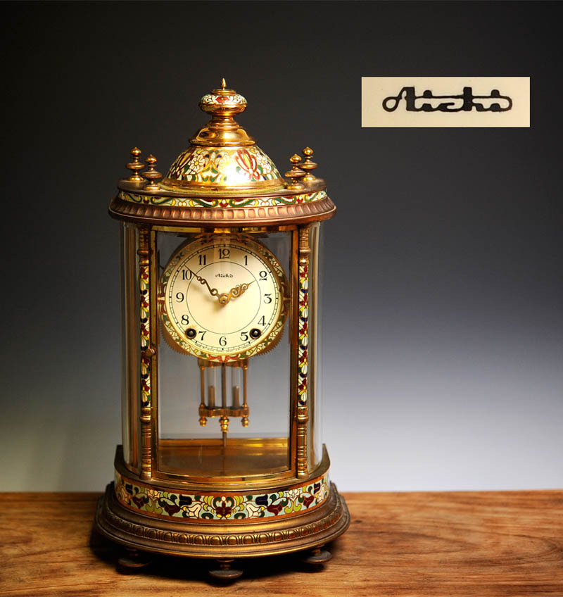 Yahoo!オークション - 愛知時計 置時計 手巻き AICHI TOKEI 七宝 振り...