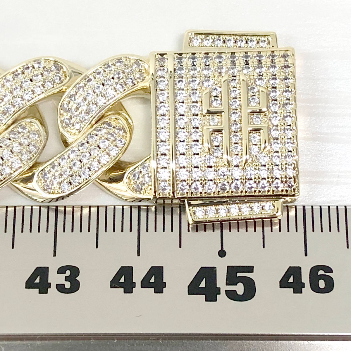 4867@ 訳あり品 KRKC&CO 喜平ネックレス ジルコニア キューバンチェーン 18mm 14K金メッキ CZダイヤ 太目 メンズ 0729(その他)｜売買されたオークション情報 ...