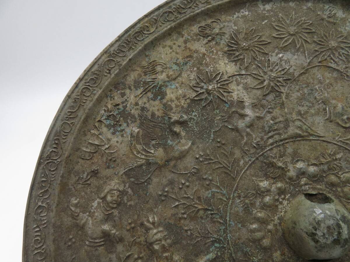 Yahoo!オークション - K7421 中国古美術 丸形 人物図 古鏡 円鏡 銅鏡 ...