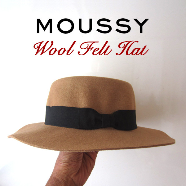 Yahoo!オークション - 美品 MOUSSY／マウジー ウール100% つば広ハット