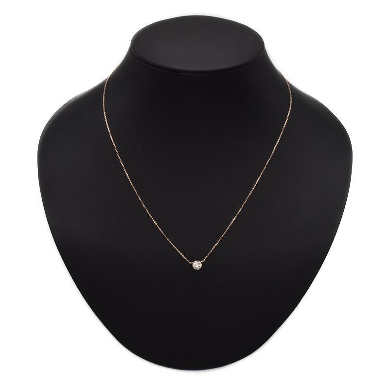 Yahoo!オークション - 0.7ct天然ブラウンダイヤネックレス K18PG ソリ...