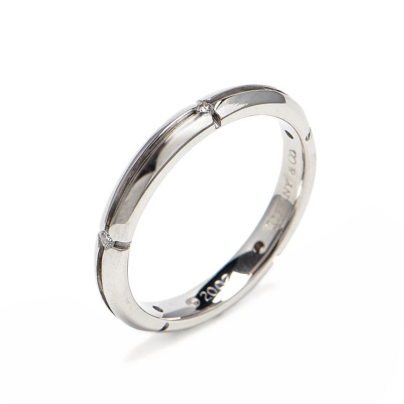 Yahoo!オークション - ティファニー ストリーメリカリング 8号 K18WG 5...