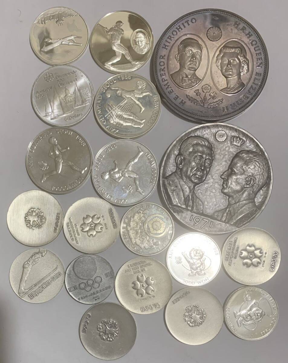 Yahoo!オークション - silverメダル158g SV950 メダル 150g SV925 メダ...