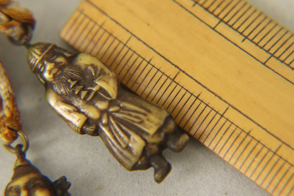 Yahoo!オークション - 時代提げ物 象牙風 七福神 根付 縦2.3～2.9cm 重...